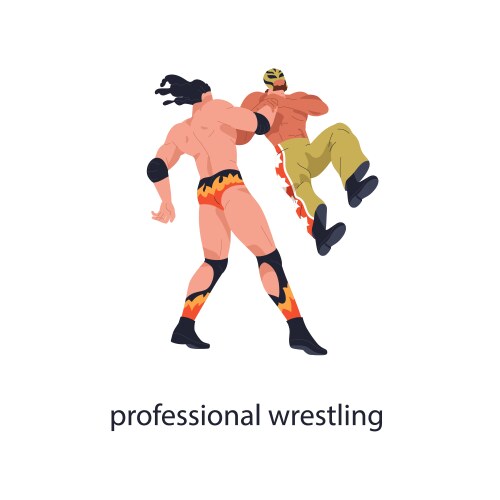 Powerful wrestling fighter characters set Vector Image