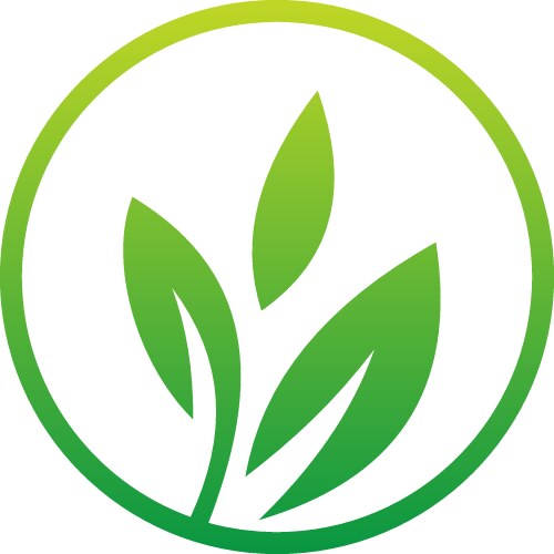 Round icon with leaf Royalty Free Vector Image