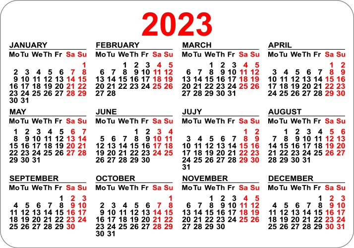 Calendar 2024 template planner year Royalty Free Vector