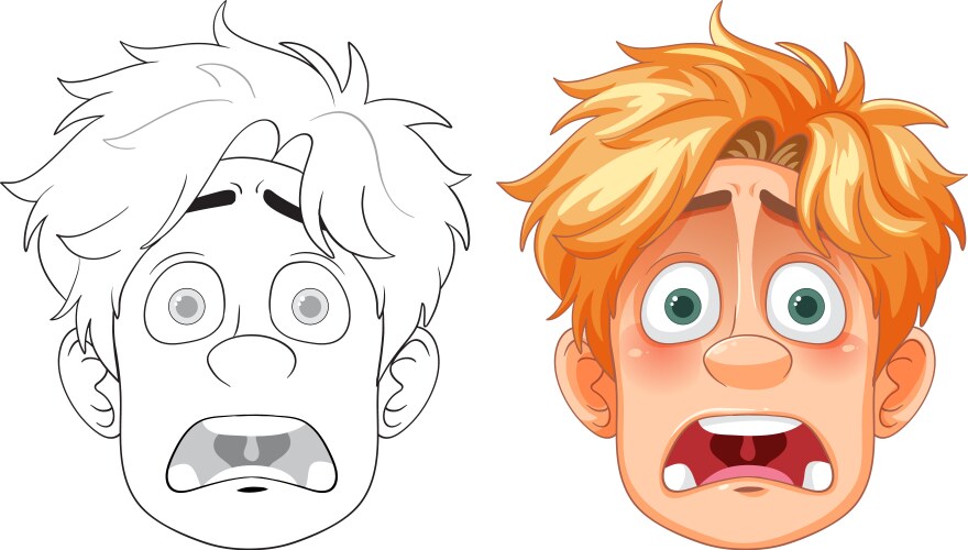 Stunned Face Drawing 3,310 Cartoon Shocked Face Stock Photos, High Res