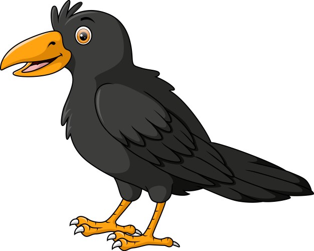 Cartoon crow isolated on white background Vector Image
