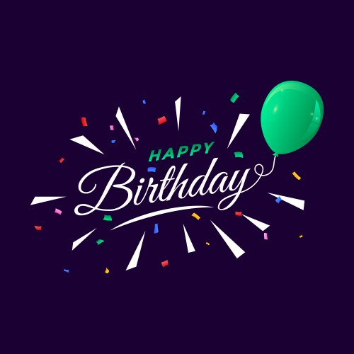 Happy birthday lettering design template for card Vector Image
