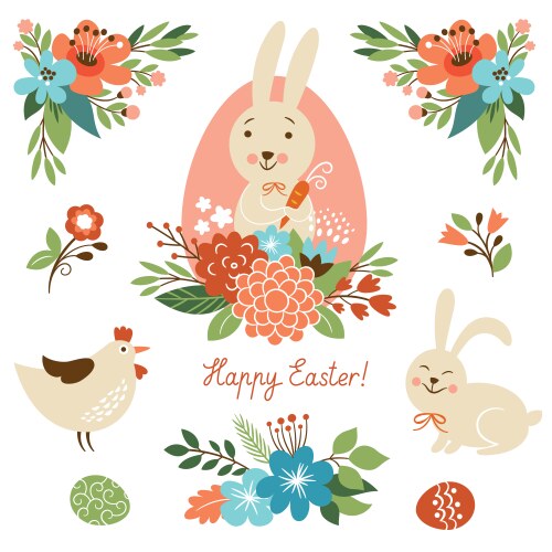 Easter elements Royalty Free Vector Image - VectorStock