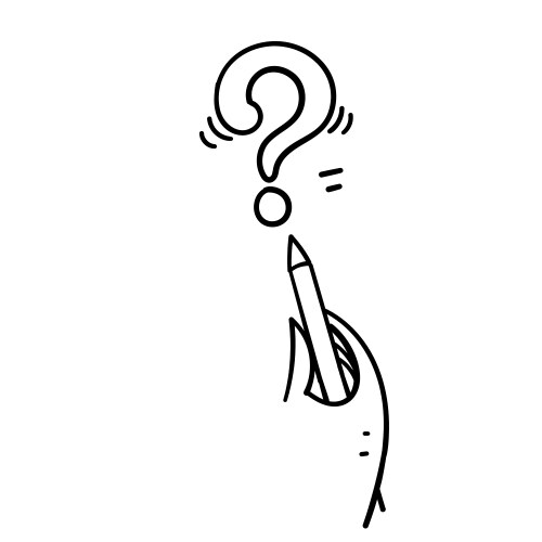 Hand drawn doodle holding question mark Royalty Free Vector