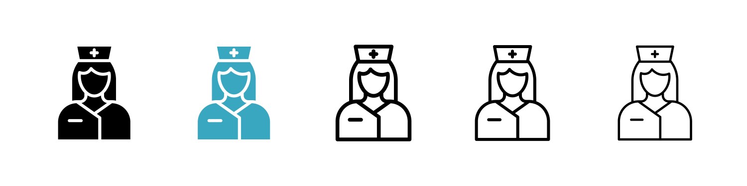 Nurse icon set (53891831) – Royalty-Free Vector | VectorStock