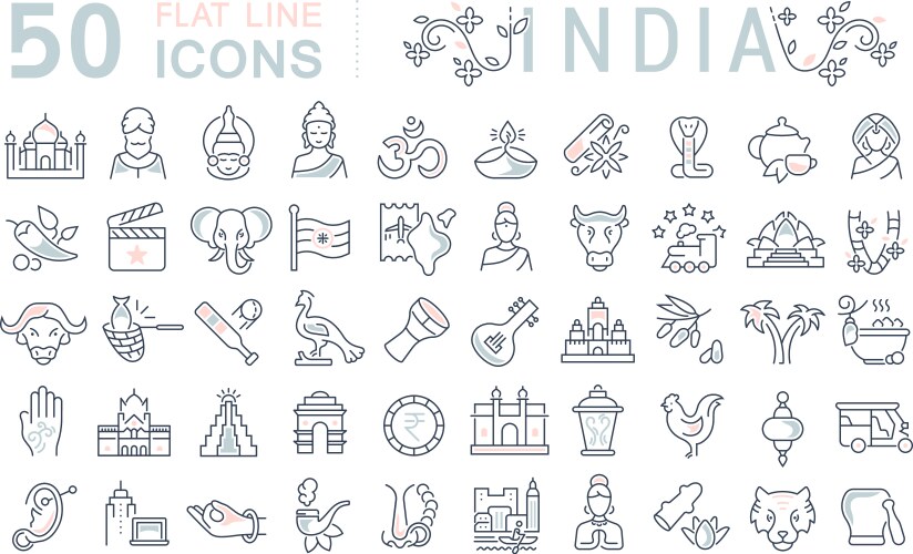 One continuous line drawing gateway of india Vector Image