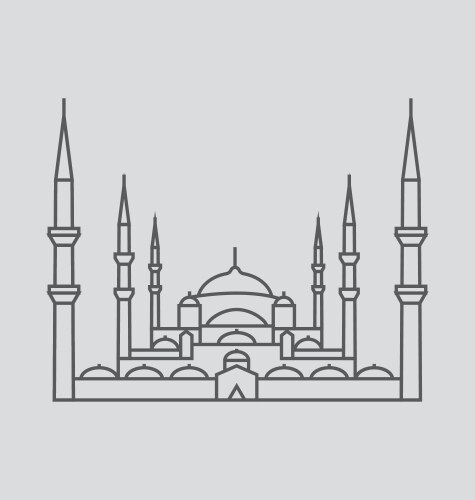 Mosque in istanbul Royalty Free Vector Image - VectorStock