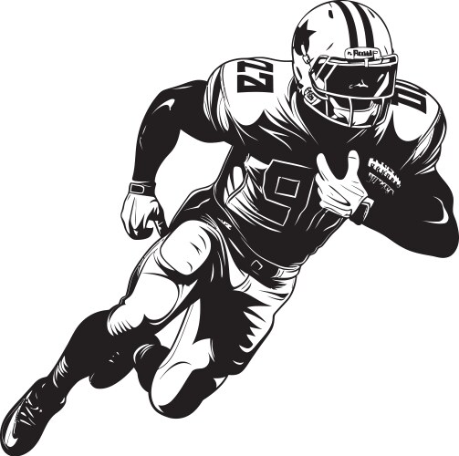 Defensive dynamo black emblem of nfl Royalty Free Vector