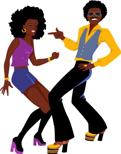 Silhouette of man dancing soul funky or disco Vector Image