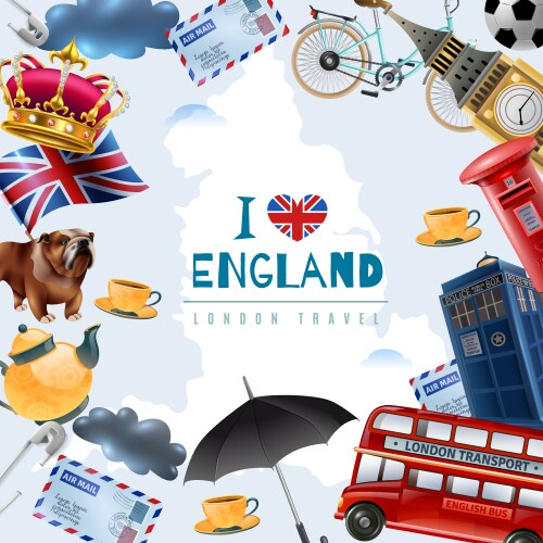 Cartoon london sights england Royalty Free Vector Image