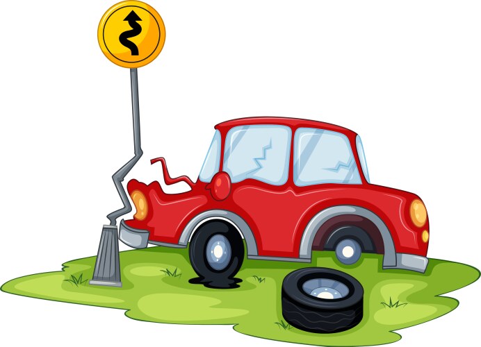 Funny yellow car cartoon Royalty Free Vector Image