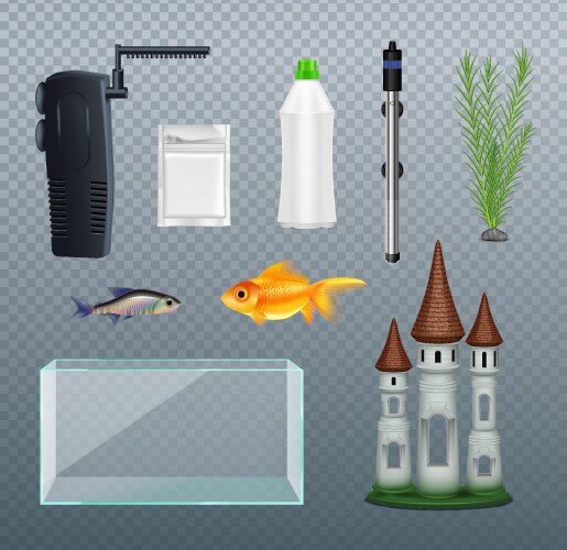 Aquarium tank cartoon Royalty Free Vector Image