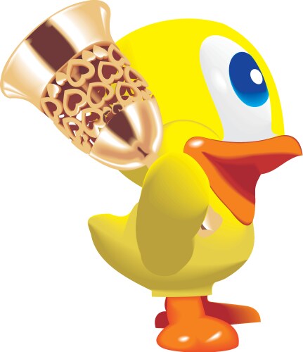 Duck with electric torch Royalty Free Vector Image