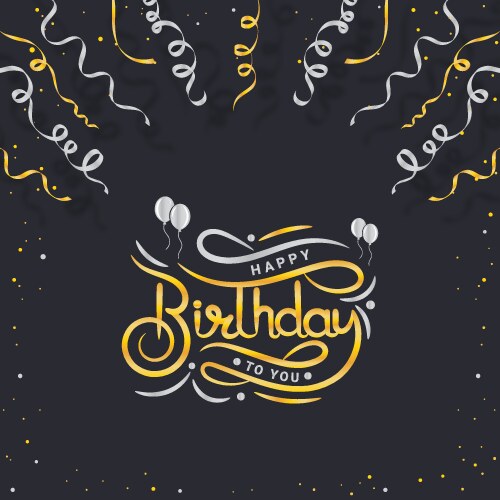 Happy birthday lettering design template for card Vector Image