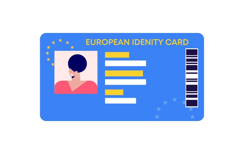 Pet id card template identification animal Vector Image