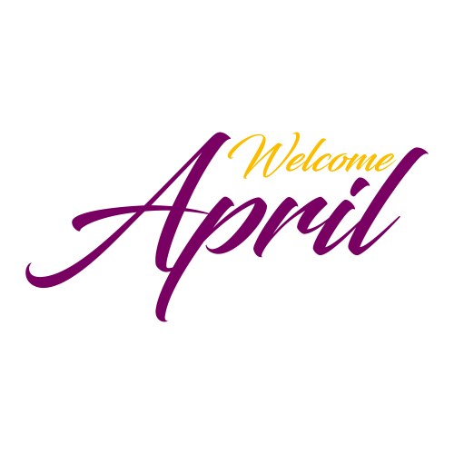 Hello april calendar month typography Royalty Free Vector