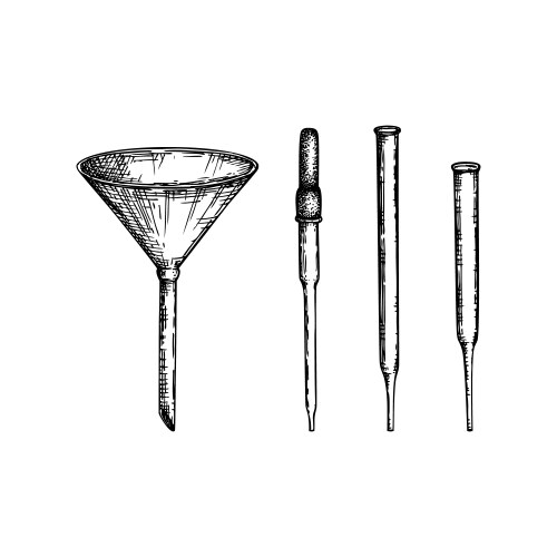 Laboratory equipment sketch hand drawn glass Vector Image
