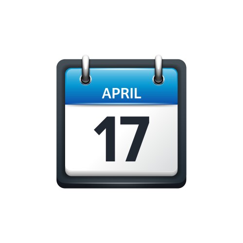 April 17 flat daily calendar icon date Royalty Free Vector