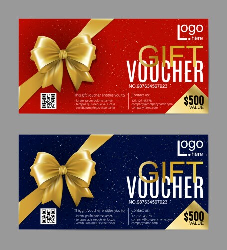 Gift card or voucher template Royalty Free Vector Image