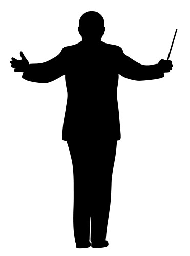 Music conductor silhouette Royalty Free Vector Image