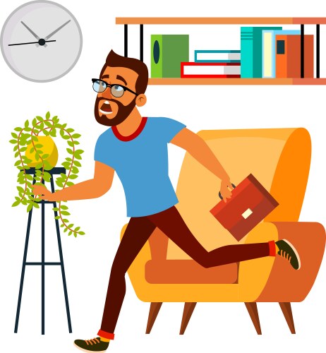 Businessman running for taxi Royalty Free Vector Image