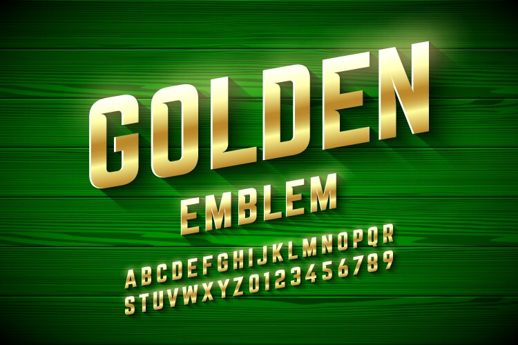 Bling style gold font design alphabet letters Vector Image