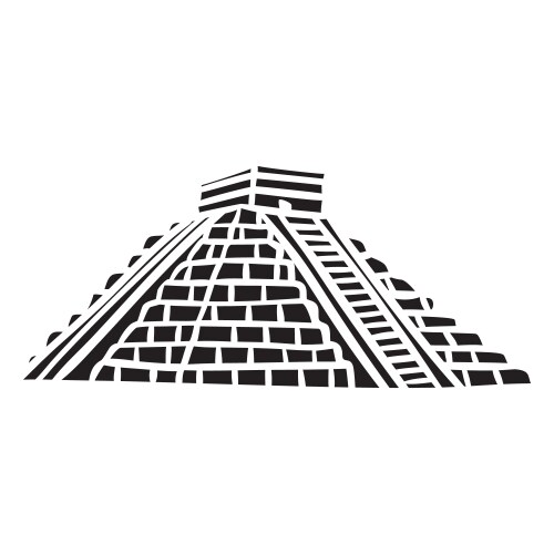 Ancient temple aztec mexico stroke Royalty Free Vector Image