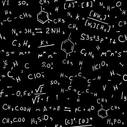 Chemistry square background with chemical Vector Image