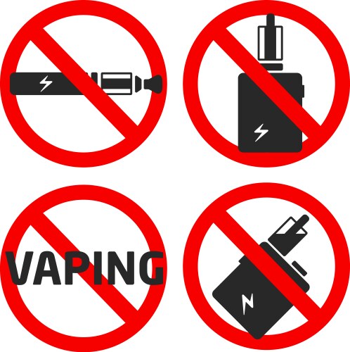 No vaping icon set vape forbidden smoke symbol Vector Image