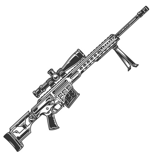Vintage modern automatic assault rifle template Vector Image