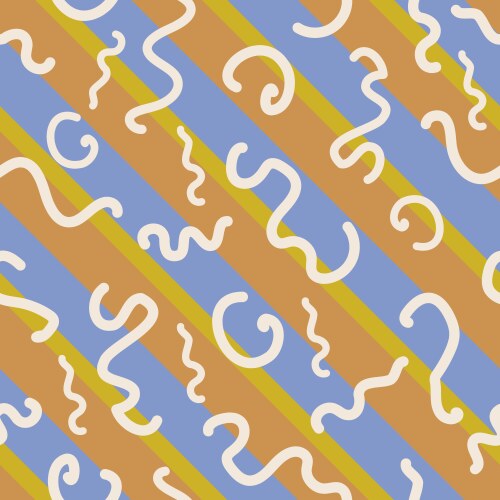 Curvy lines on striped peach backdrop pattern Vector Image