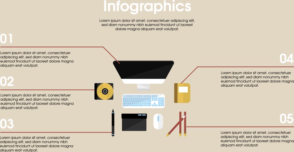 Workplace table Royalty Free Vector Image - VectorStock