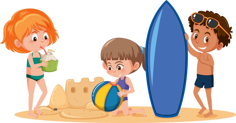 Children in the Beach Clipart Vector Images (over 1,600)
