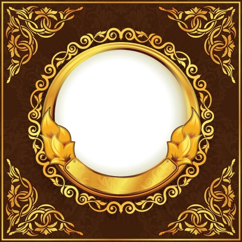 Vintage background frame with gold Royalty Free Vector Image
