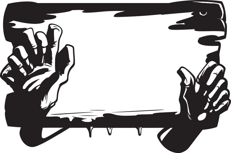 Cursed communicator emblem of zombie hand holding Vector Image