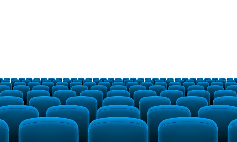 Rows of red cinema or theater seats in front Vector Image
