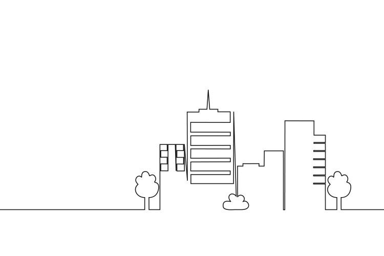 Toronto city one line drawing Royalty Free Vector Image