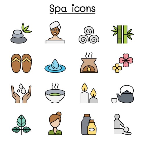 Thai massage icon set Royalty Free Vector Image
