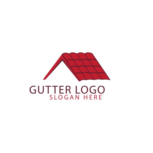Gutter roofing logo design Royalty Free Vector Image