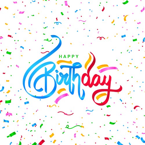 Happy birthday lettering design template for card Vector Image