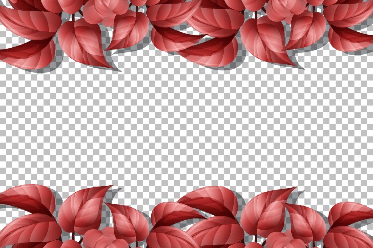 Red nature leaves frame transparent background Vector Image