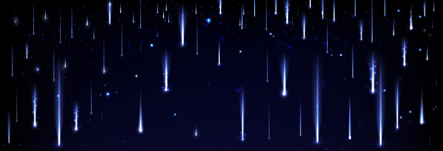 Shimmering golden particles meteor rain falling Vector Image