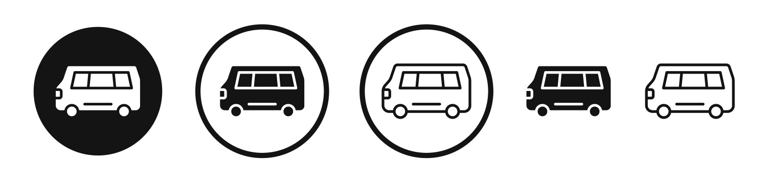 Van icon set transit delivery minibus symbol Vector Image