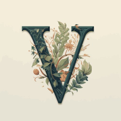 Floral Letter V Vector Images (over 2,500)