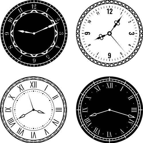 Clock face collection Royalty Free Vector Image