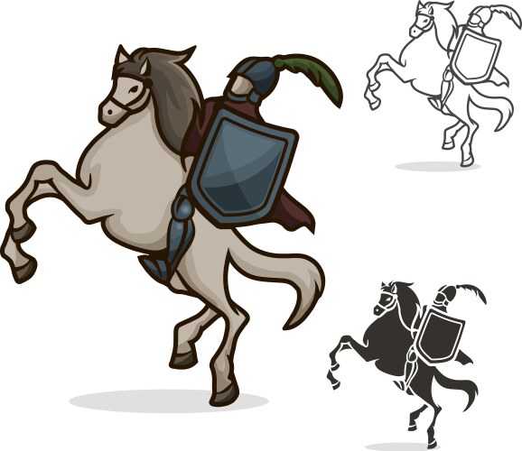 Knight with armored horse Royalty Free Vector Image