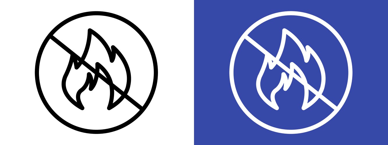 No fire allowed sign for safety Royalty Free Vector Image