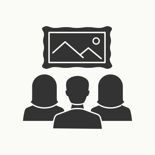 Museum curator icon on white background Royalty Free Vector