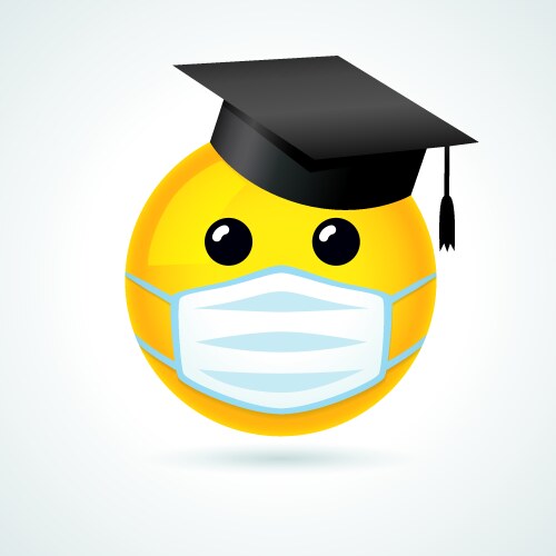 Smile in medical mask Royalty Free Vector Image