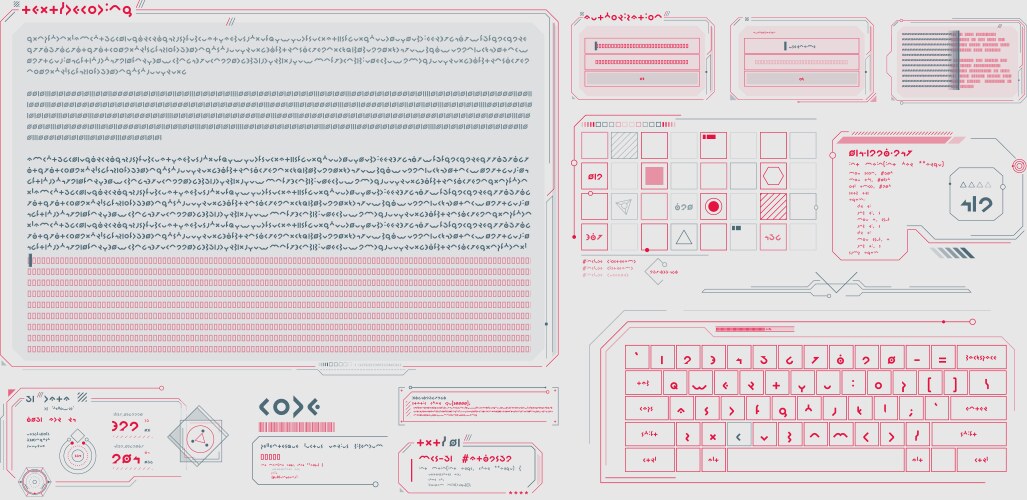 Data elements for sci-fi interface Royalty Free Vector Image